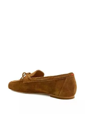 AeydĒ Jasper Bow-detail Suede Loafers - Brown
