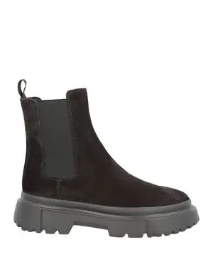 Hogan Suede Ankle Boots With Block Heel - Black