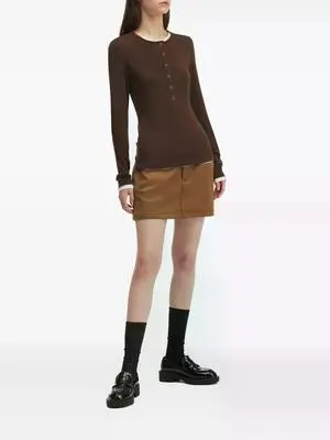 B+AB Belted Pocket Mini Skirt - Brown