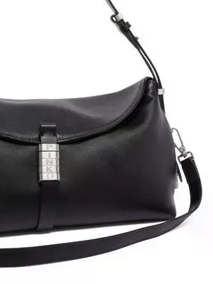 Pinko Medium Leather Saddle Shoulder Bag - Black