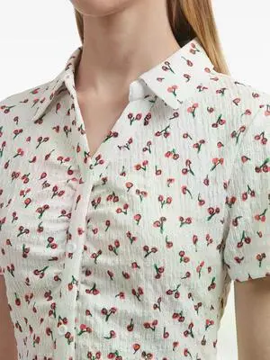 B+AB Cherry Print Mini Shirt Dress