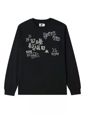 Izzue Graphic-print Cotton Sweatshirt - Black