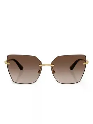 Dolce & Gabbana Browline Rimless Sunglasses - Brown