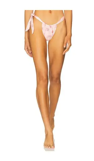 Frankies Bikinis Kealy Satin Bikini Bottom - Fresh Rose