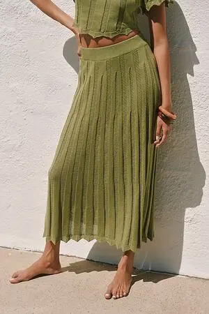CELANDINE Sunray Knit Midi Skirt