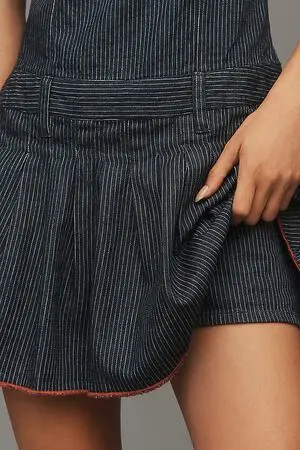 PILCRO Pleated Denim Romper