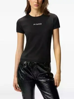 Pinko Logo-embroidered Cotton T-shirt