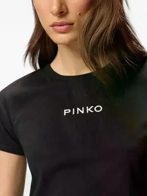 Pinko Logo-embroidered Cotton T-shirt
