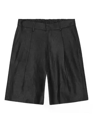 Nn07 Dared Linen Shorts - Black