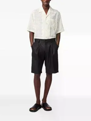 Nn07 Dared Linen Shorts - Black