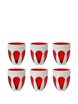 BACI MILANO Aqua Droplet-pattern Cups - Red