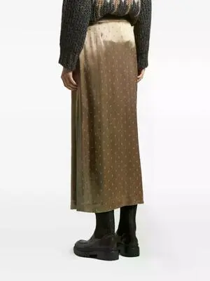 Peserico Satin-dot Midi Skirt