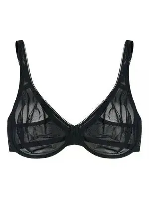 Hanro Sheer-panel Bra - Black