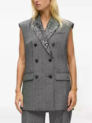Karl Lagerfeld Sequin-embellished Double-breasted Waistcoat