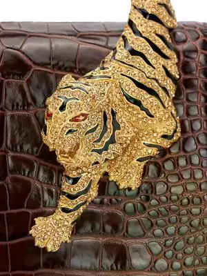 Roberto Cavalli Tiger-embellished Tote Bag - Brown