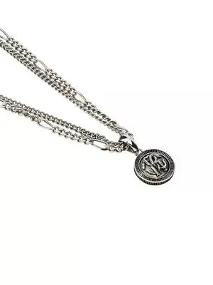 Roberto Cavalli Layered Chain Coin Pendant Necklace