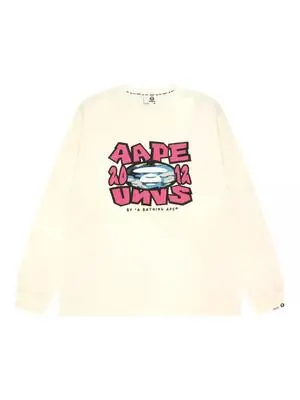 AAPE BY *A BATHING APE® Graphic-print Long-sleeved Sweatshirt - Neutrals