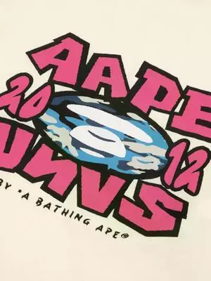 AAPE BY *A BATHING APE Graphic-print Long-sleeved Sweatshirt - Neutrals