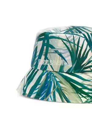 Roberto Cavalli Palm-print Bucket Hat With Embroidered Logo