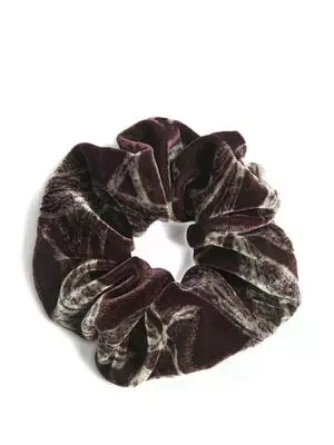 La DoubleJ Printed Scrunchie With Ruffled Trim