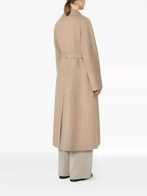 Max Mara Belted Notched-lapel Coat - Neutrals