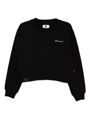Izzue Embroidered Slogan Sweatshirt - Black