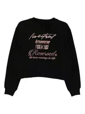 Izzue Embroidered Slogan Sweatshirt - Black