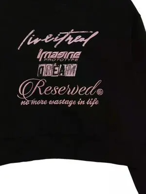 Izzue Embroidered Slogan Sweatshirt - Black