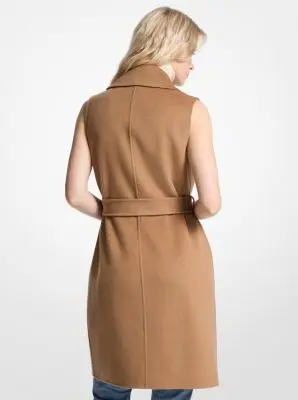 Michael Kors Wool-blend Belted Wrap Vest - Brown