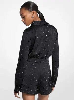Michael Kors Studded Satin Romper