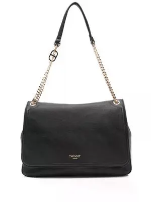 TWINSET Leather Shoulder Bag With Chain Strap