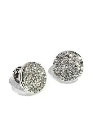 ALINKA 18k White Gold Black Caviar Diamond Earrings - Silver
