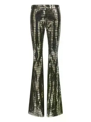 Roberto Cavalli Crocodile-effect Leather Trousers