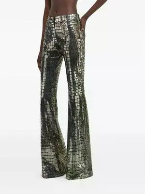 Roberto Cavalli Crocodile-effect Leather Trousers