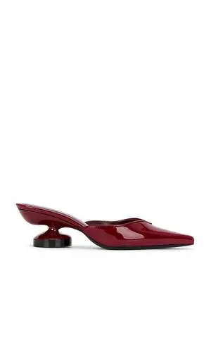LUCASHEVA Patent Leather Kitten Heel Mules