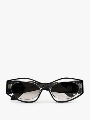 Alaïa Acetate Oval Sunglasses - Black