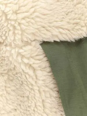 Sacai Eco Shearling And Nylon Jacket - Green