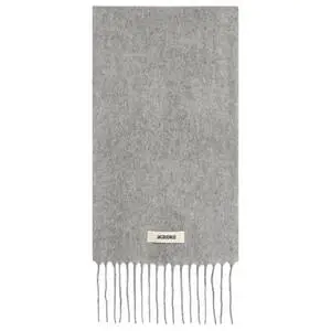 Jacquemus Mohair Alpaca Grosgrain Logo Scarf - Grey
