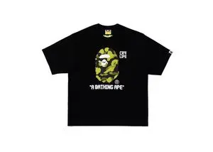 A BATHING APE X Cr7life Big Ape Head Reflection Camo Tee Shirt - Black