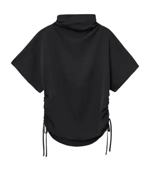 ALLSAINTS Draped Leslie Top With High Neck And Adjustable Side Ties - Black
