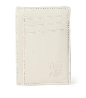 Brunello Cucinelli Grained Leather Card Holder - White
