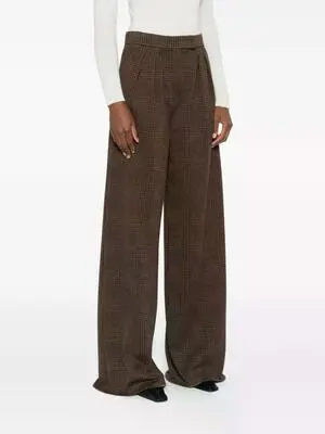 Max Mara Pleated-check Trousers