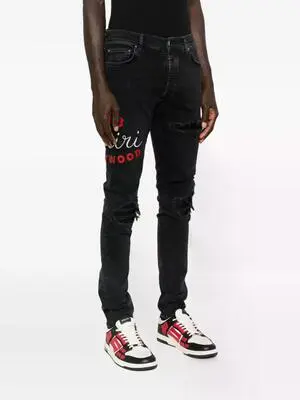 Amiri Club Mx1 Distressed Denim Jeans - Black