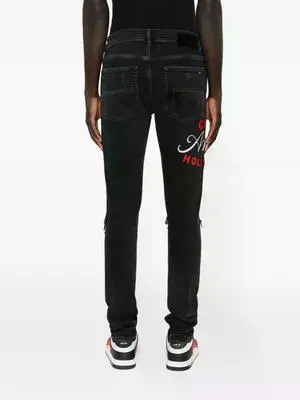Amiri Club Mx1 Distressed Denim Jeans - Black