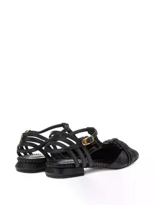 Roberto Cavalli Braided-embellished Flat Pumps