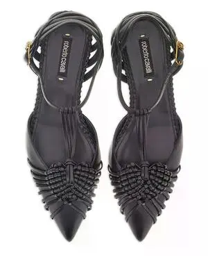 Roberto Cavalli Braided-embellished Flat Pumps