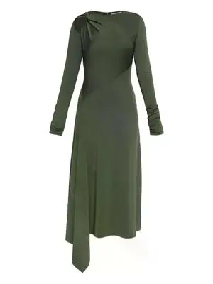 Victoria Beckham Long-sleeve Midi Dress - Green
