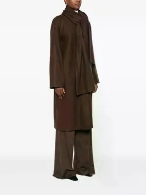 Harris Wharf London Button-fastening Coat With Scarf Collar - Brown