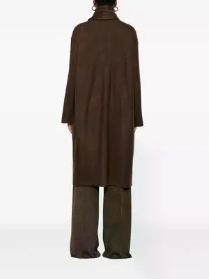 Harris Wharf London Button-fastening Coat With Scarf Collar - Brown