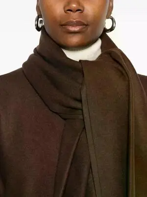 Harris Wharf London Button-fastening Coat With Scarf Collar - Brown